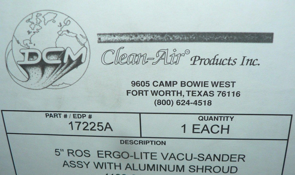 DCM CLEAN-AIR 17225A 5 ROS ERGO-LITE VACU-SANDER — G-Cor Automotive