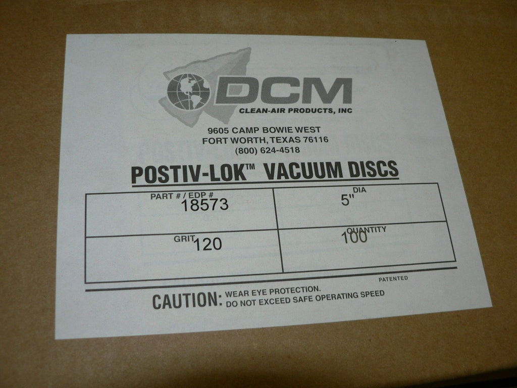 DCM CLEAN-AIR 18573 POSITIV-LOK VACUUM DISCS 120 GRIT 4130014593706 BX — G-Cor Automotive