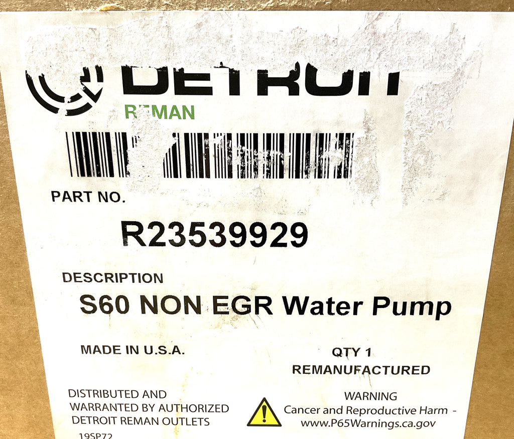 GENUINE DETROIT DIESEL SERIES 60 WATER PUMP R23539929 — G-Cor Automotive