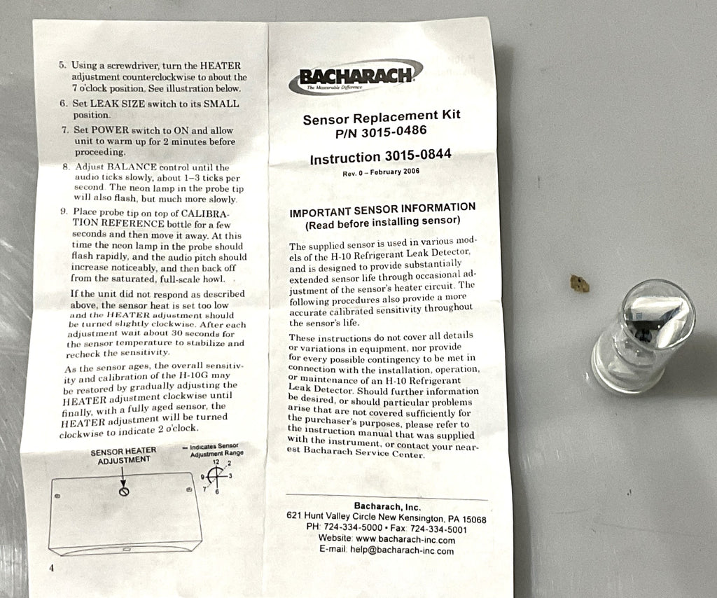 BACHARACH 3015-0486 SENSOR REPLACEMENT KIT — G-Cor Automotive