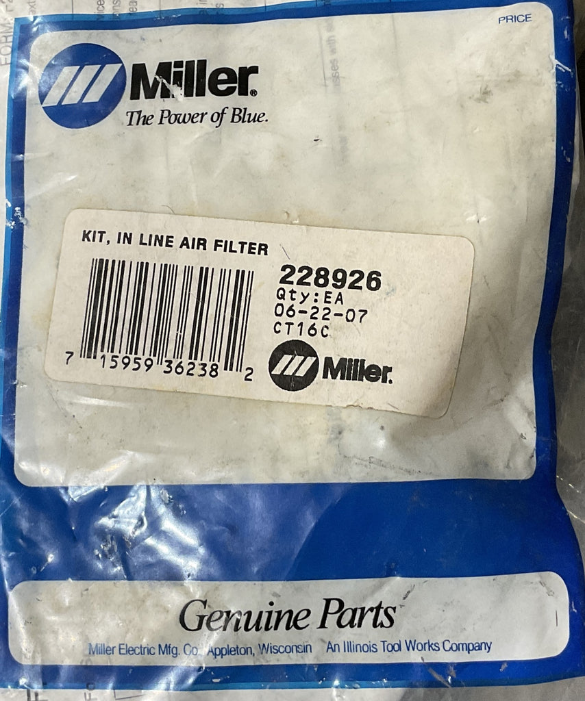 MILLER 228926 PLASMA AIR FILTER for most brands — G-Cor Automotive