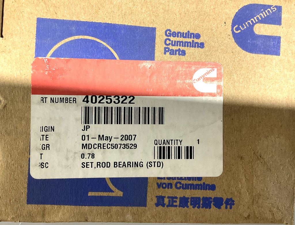 (ONE) GENUINE Cummins 4025322 Connecting Rod Bearing For QST30 Diesel ...