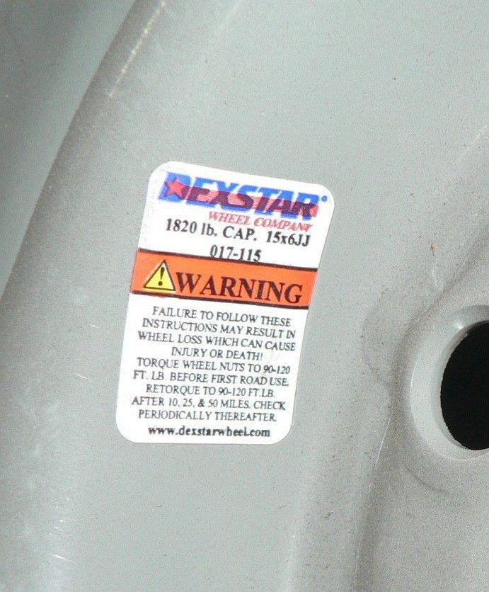 DEXTER WHEEL PNEUMATIC 017-115 15x6JJ — G-Cor Automotive