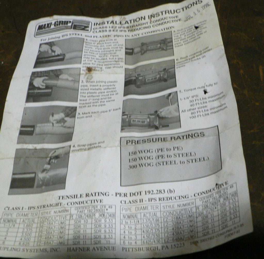 CONDUCTIVE MAXI-GRIP 3-1/2 X 10 Maxi-Grip 3 Straight Coupling EZ39A7UM ...