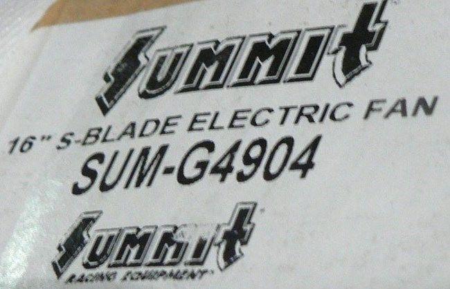 Summit Racing Electric Fan 16 Dia Single G4909 2,050 CFM Pusher SUM-G4 ...