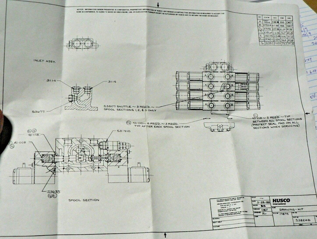 JLG KIT SERVICE CONTROL VALVE PARTS KIT 8904036 HUSCO 53820D — G-Cor ...