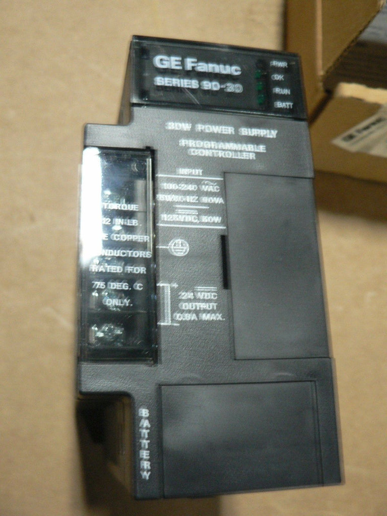 GE FANUC SERIES 90-30 PROGRAMMABLE CONTROLLER IC693PWR321P 30W POWER S ...